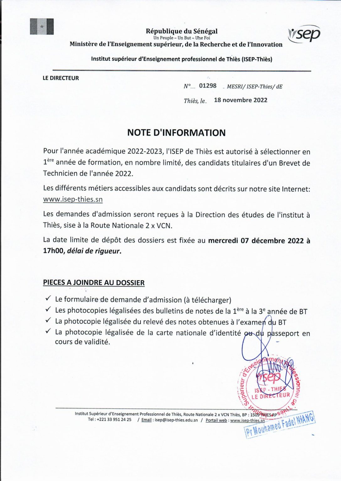 Accueil - ISEP-THIÈS